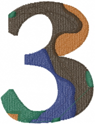 Camo Font Number 3 Embroidery Design | AnnTheGran.com