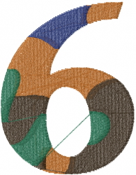 Camo Font Number 6 Embroidery Design | AnnTheGran.com