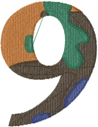 Camo Font Number 9 Embroidery Design | AnnTheGran.com