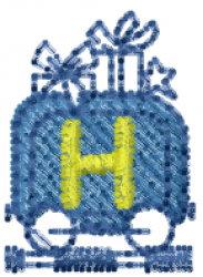 Toy Train Font h Embroidery Design | AnnTheGran.com
