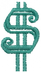 Kelly Ann Gothic Font Dollar Sign Embroidery Design | AnnTheGran.com