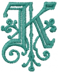 Kelly Ann Gothic Font K Embroidery Design | AnnTheGran.com