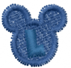 Mickey Ears Font L Embroidery Design | AnnTheGran.com