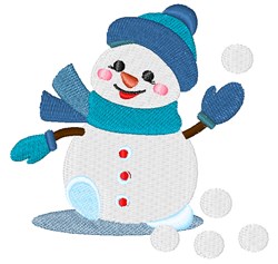 Snowman & Snowballs Embroidery Design | AnnTheGran.com