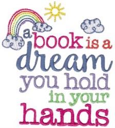 Book Is A Dream Embroidery Design | AnnTheGran.com