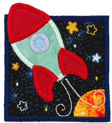 Rocket Ship Applique Embroidery Design | AnnTheGran.com