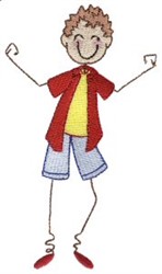 Boy Stick Figure Embroidery Design | AnnTheGran.com