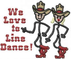 Line Dancers Embroidery Design | AnnTheGran.com