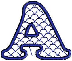 Fish Scale Letter A Embroidery Design | AnnTheGran.com