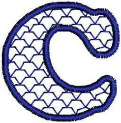 Fish Scales Letter C Embroidery Design | AnnTheGran.com