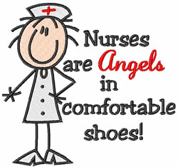 Nurses Are Angels Embroidery Design | AnnTheGran.com