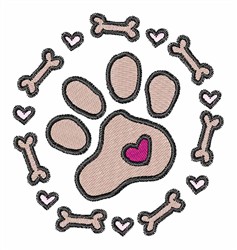 Dog Bone Circle Embroidery Design | AnnTheGran.com