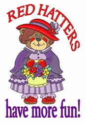 Red Hatters Embroidery Design | AnnTheGran.com