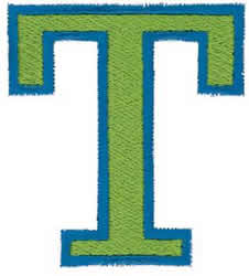 Capital T Outline Embroidery Design | AnnTheGran.com