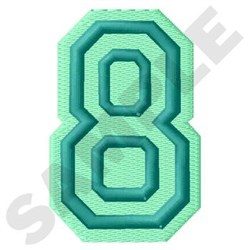 Jersey Number 8 Embroidery Design | AnnTheGran.com