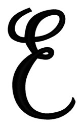 Script Letter E Embroidery Design | AnnTheGran.com