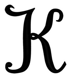 Script Letter K Embroidery Design | AnnTheGran.com