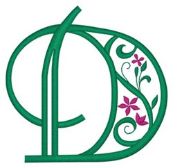 Floral Letter D Embroidery Design | AnnTheGran.com
