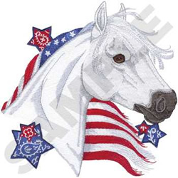 Patriotic Horse Embroidery Design | AnnTheGran.com