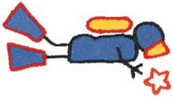 Stick Figure Scuba Diver Embroidery Design | AnnTheGran.com