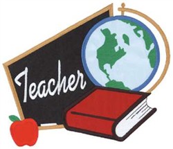 Teacher Logo Applique Embroidery Design | AnnTheGran.com