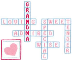 Grandma Crossword Embroidery Design | AnnTheGran.com