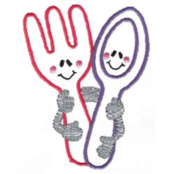 Fork & Spoon Embroidery Design | AnnTheGran.com