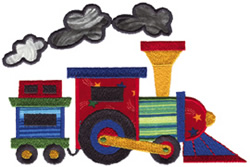 Train Applique Embroidery Design | AnnTheGran.com