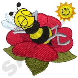 Sunbathing Bee Embroidery Design | AnnTheGran.com