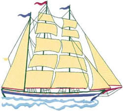 Small Clipper Ship Embroidery Design | AnnTheGran.com