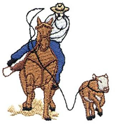 Calf Roper Embroidery Design | AnnTheGran.com