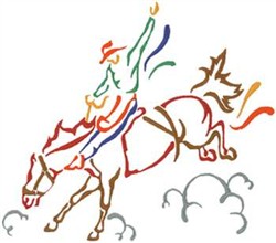 Bronc Rider Outline Embroidery Design | AnnTheGran.com