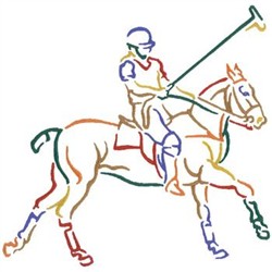 Polo Player Outline Embroidery Design | AnnTheGran.com