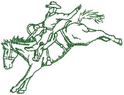 Saddle Bronc Outline Embroidery Design | AnnTheGran.com