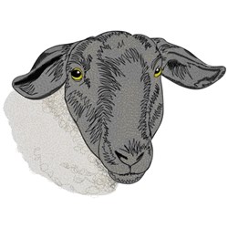 Suffolk Sheep Head Embroidery Design | AnnTheGran.com