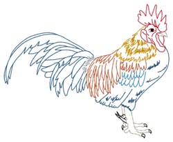 Bantam Rooster Embroidery Design | AnnTheGran.com