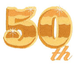50th Anniversary Embroidery Design | AnnTheGran.com