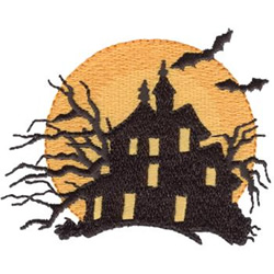Haunted House Embroidery Design | AnnTheGran.com