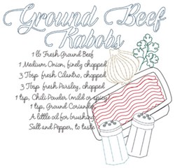 Ground Beef Kabobs Embroidery Design | AnnTheGran.com