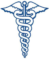 Caduceus Outline Embroidery Design | AnnTheGran.com