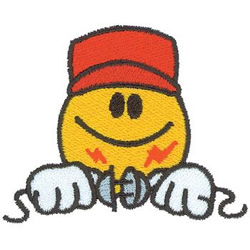 Smiley Face Electrician Embroidery Design | AnnTheGran.com