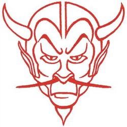 Devil Head Outline Embroidery Design | AnnTheGran.com