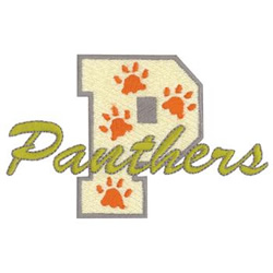 P for Panthers Embroidery Design | AnnTheGran.com
