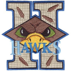 Hawks H Applique Embroidery Design | AnnTheGran.com