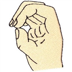Letter O Sign Language Embroidery Design | AnnTheGran.com