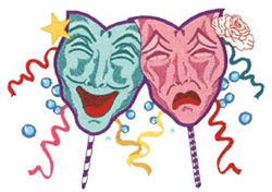 Drama Masks Embroidery Design | AnnTheGran.com