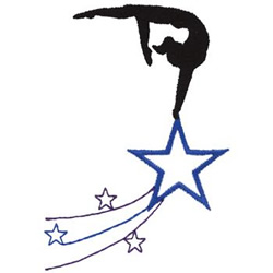 Gymnastics Star Embroidery Design | AnnTheGran.com