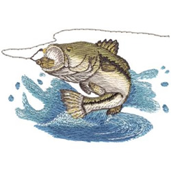Largemouth Bass Embroidery Design | AnnTheGran.com