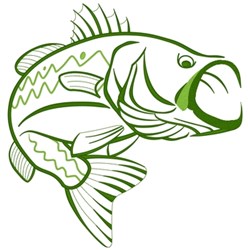 Bass Outline Embroidery Design | AnnTheGran.com