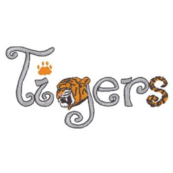 Tigers Text Embroidery Design | AnnTheGran.com